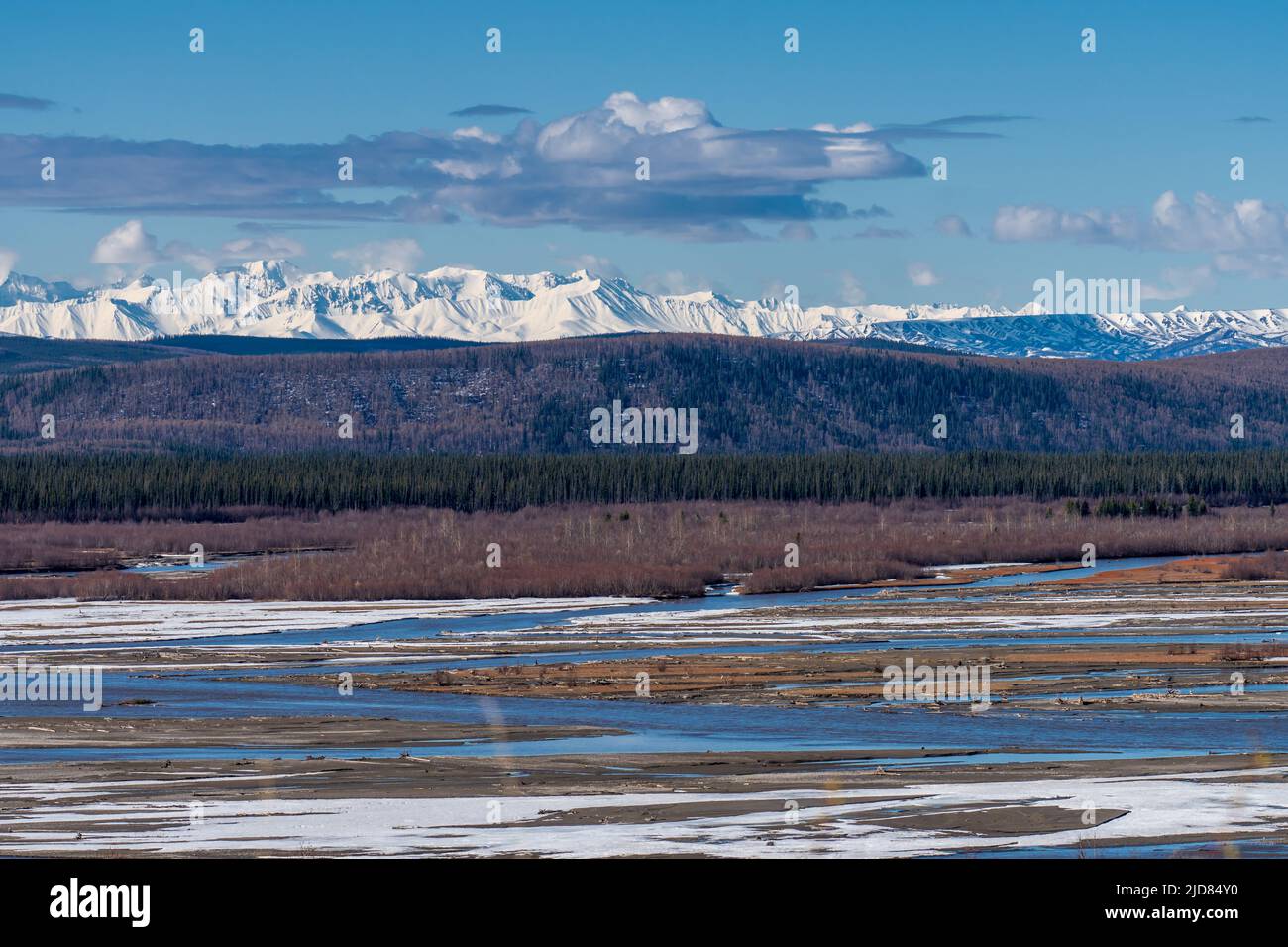 Alaskan Range on drive from Fairbanks to Delta Junction, Alaska Stock ...