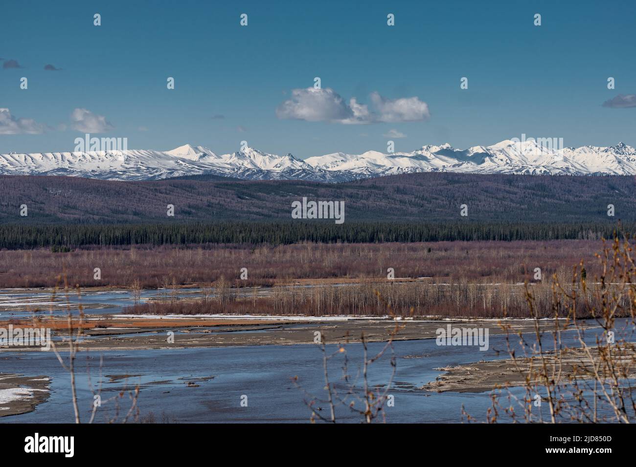 Alaskan Range on drive from Fairbanks to Delta Junction, Alaska Stock ...