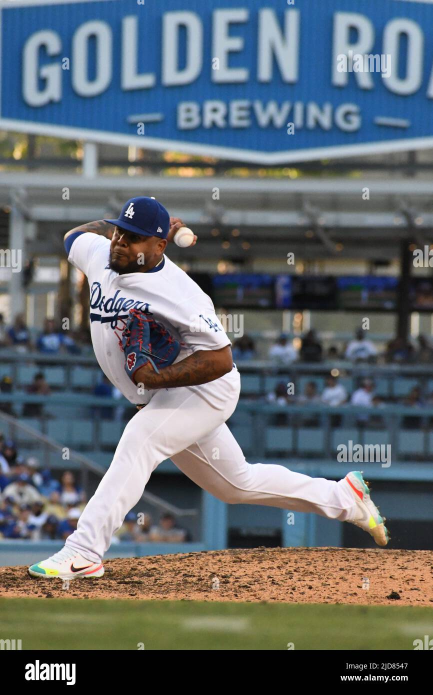 Los Angeles Dodgers pitcher Reyes Moronta (45) during a Major League ...