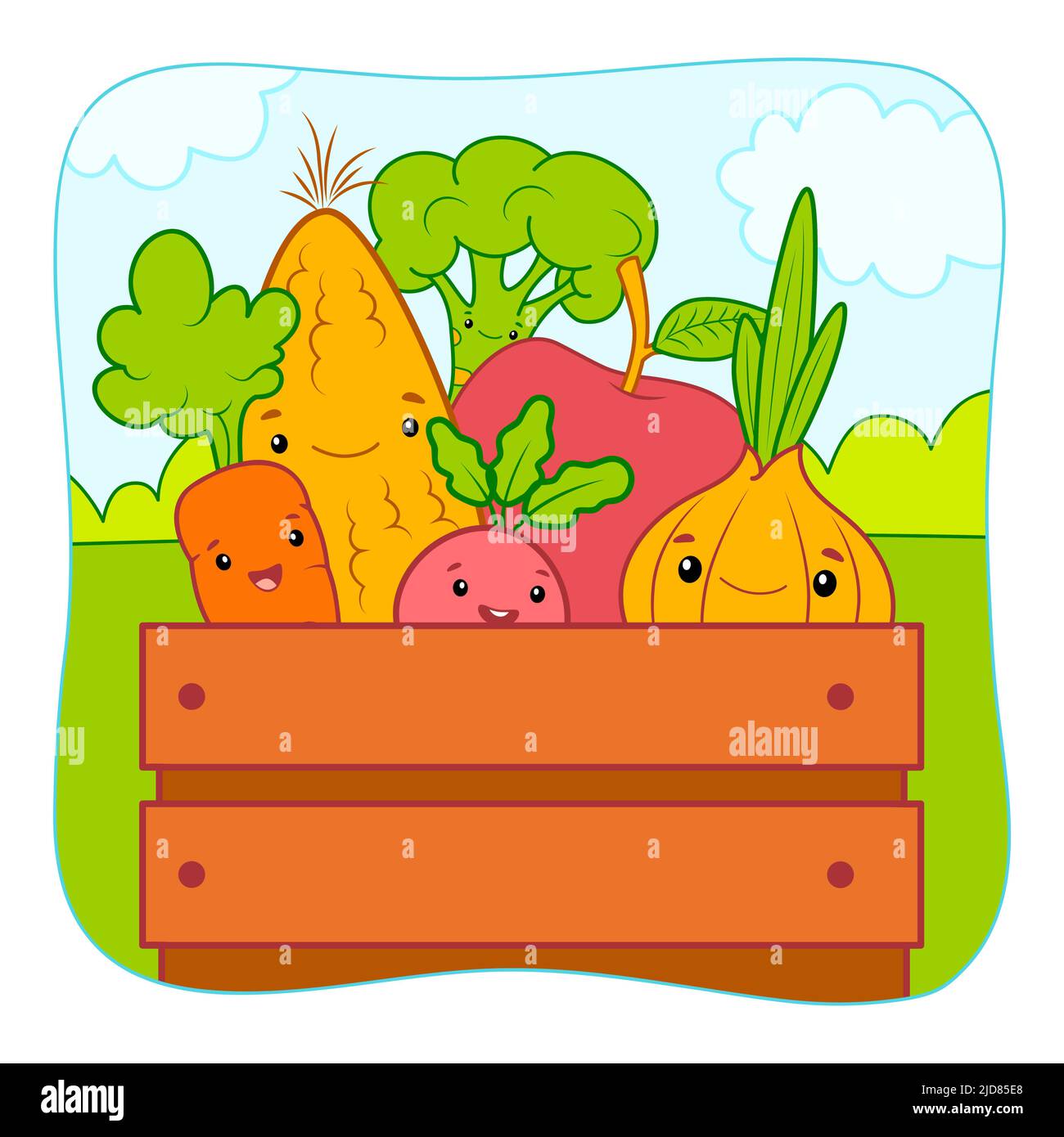 Cute Vegetables cartoon. Vegetables clipart vector illustration. Nature ...