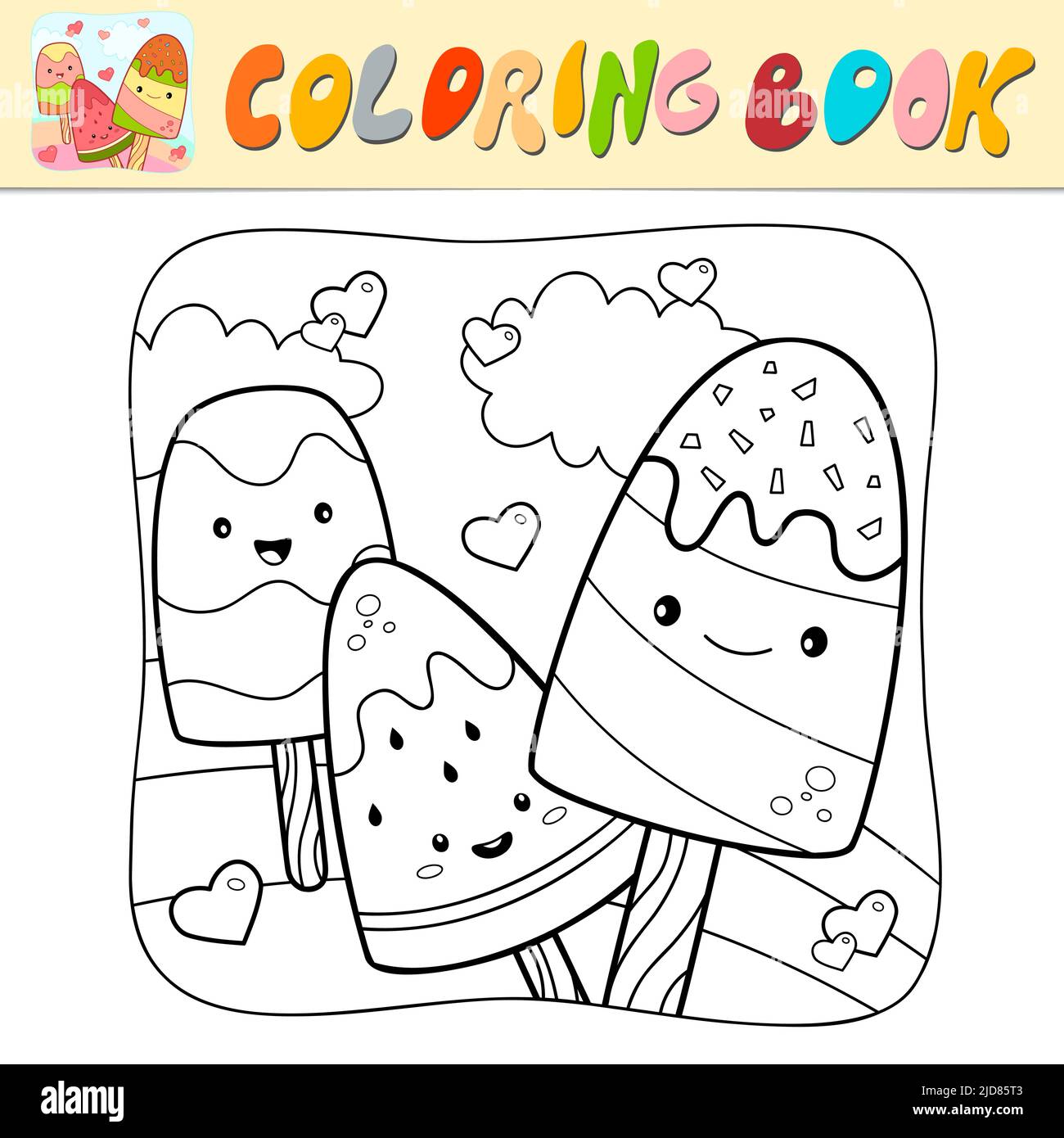 Ice Cream Easy Coloring Pages For Kids Simple Coloring Page. Popsicle