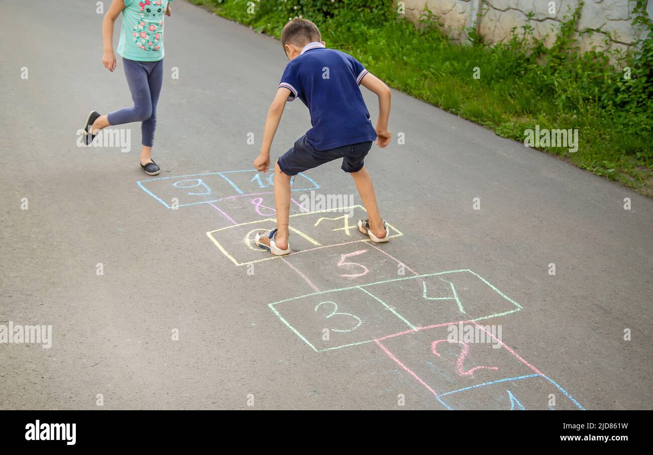 street children's games in classics. Selective focus Stock Photo - Alamy