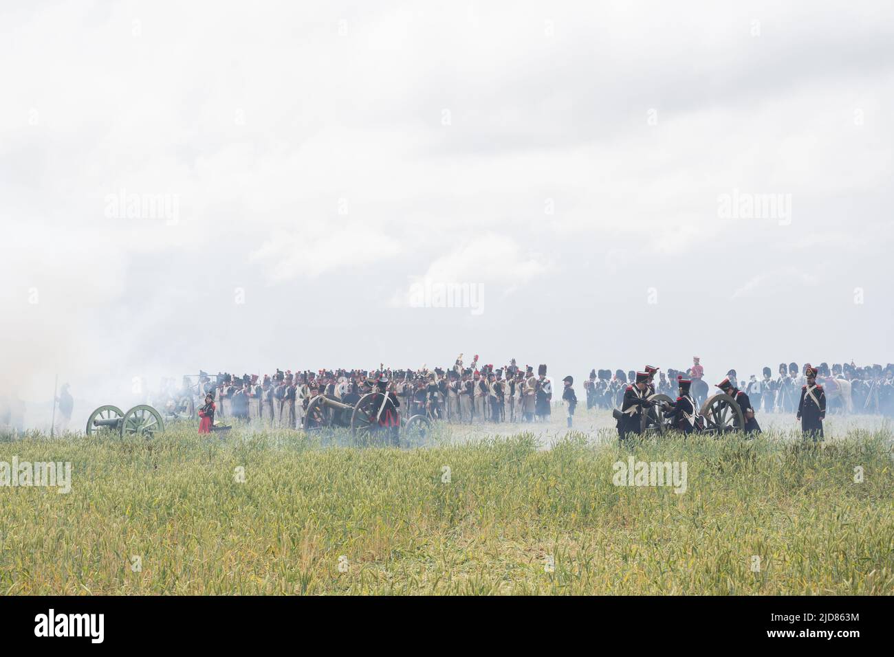 Illustration picture shows the re-enactment of the Battle of Waterloo ...