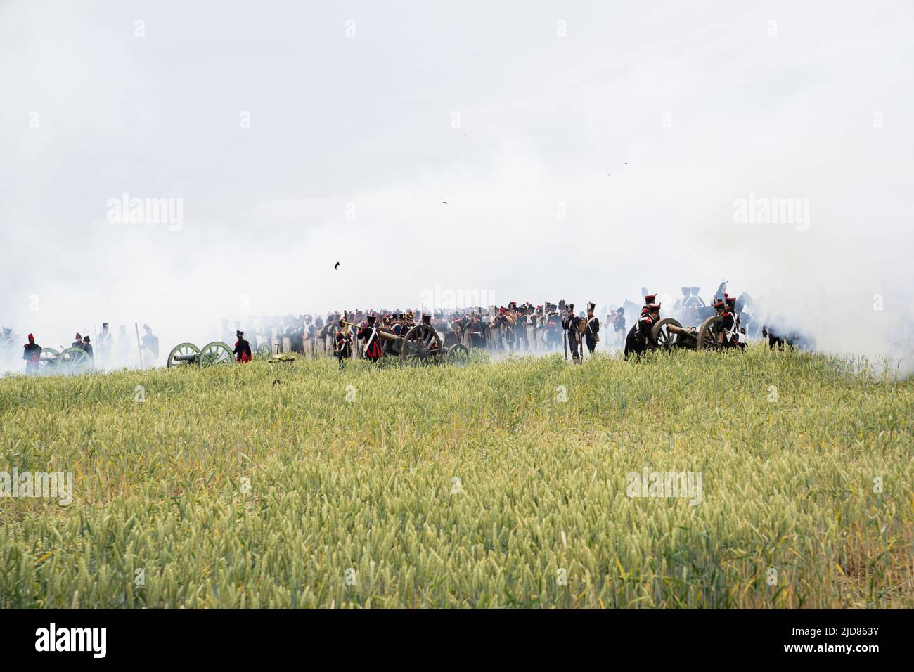 Illustration picture shows the re-enactment of the Battle of Waterloo ...