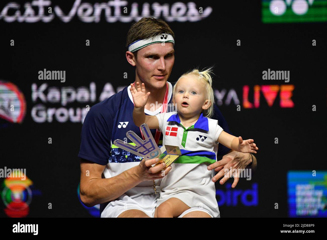 Jakarta, Indonesia. 19th June, 2022. Denmark's Viktor Axelsen and his ...