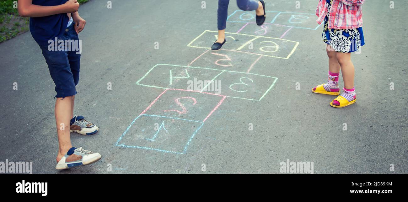 street children's games in classics. Selective focus Stock Photo - Alamy