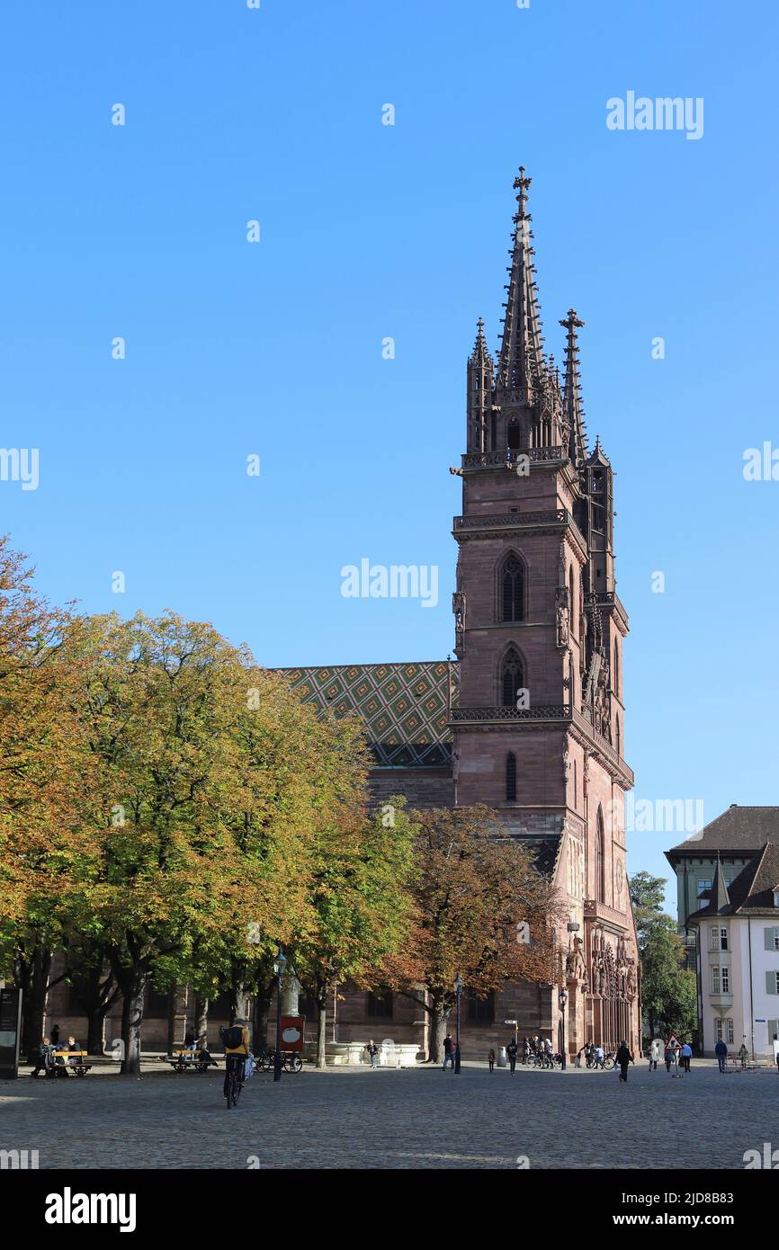 Basel Minster square Stock Photo - Alamy