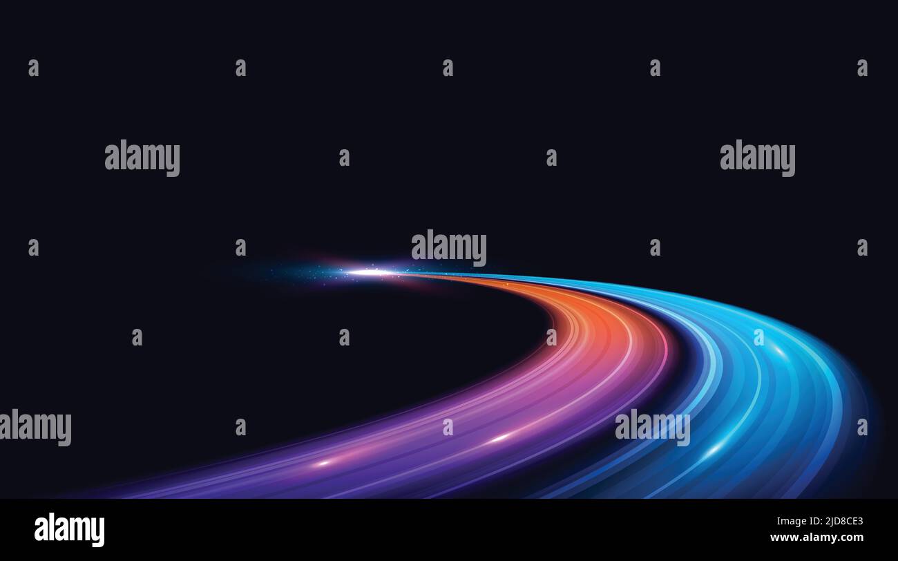 Dynamic blue light trails Stock Vector Images - Alamy