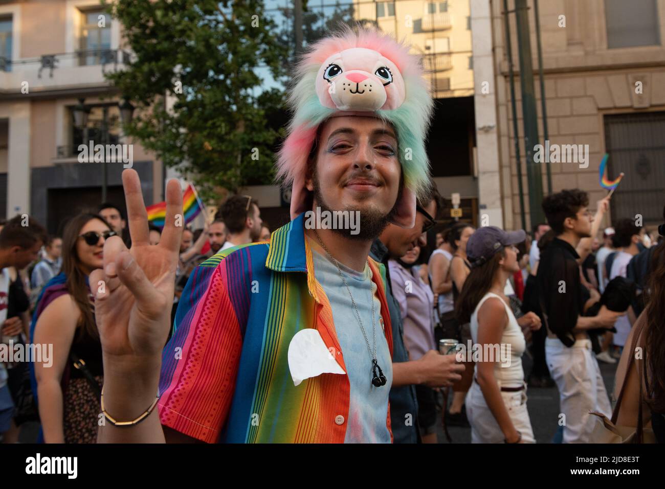 Athens, Greece. 18th June 2022. Thousands marched in Athens Pride ...