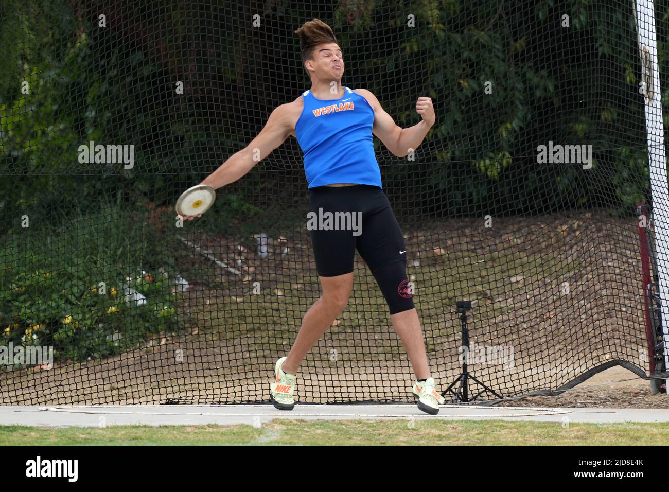 Adam Laycock of Westlake places eighth in the discus at 176-11 during ...