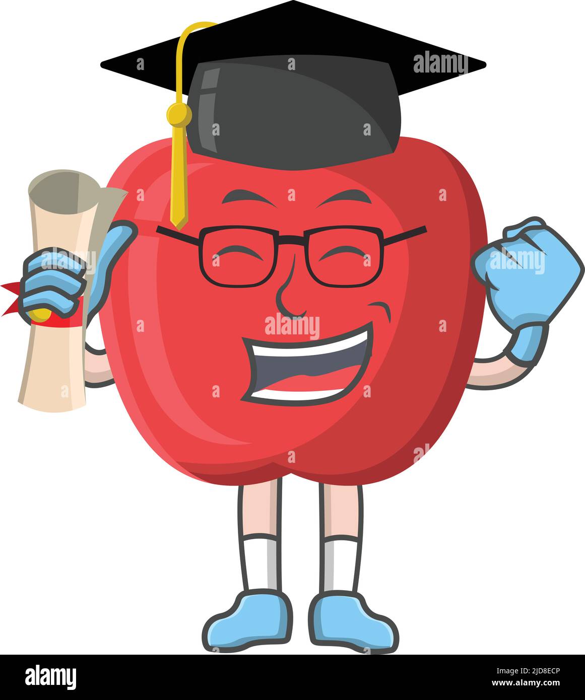 Apple graduation design character, design vector illustrator, character ...