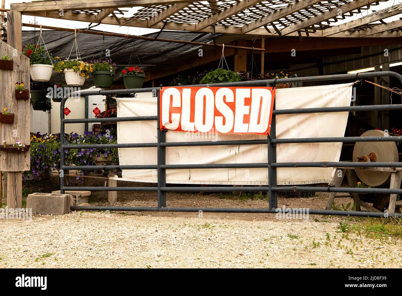 Closed Sign on a Gate Stock Photo - Alamy