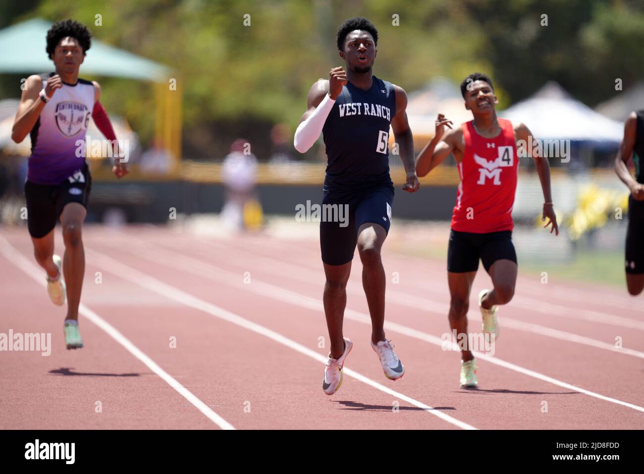 Christopher Goode of West Ranch wins the 400m in 46.75 during the CIF ...