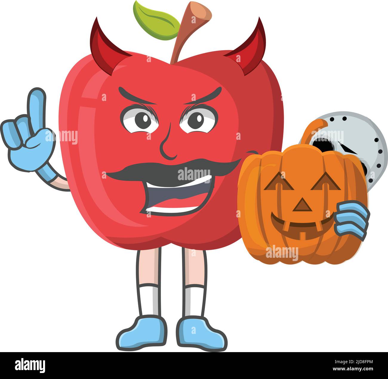 Apple Halloween design character, design vector illustrator, character ...