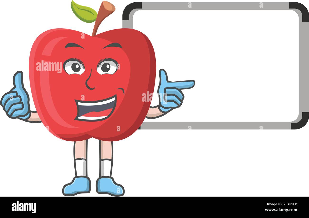 Apple with whiteboard design character, design vector illustrator Stock ...