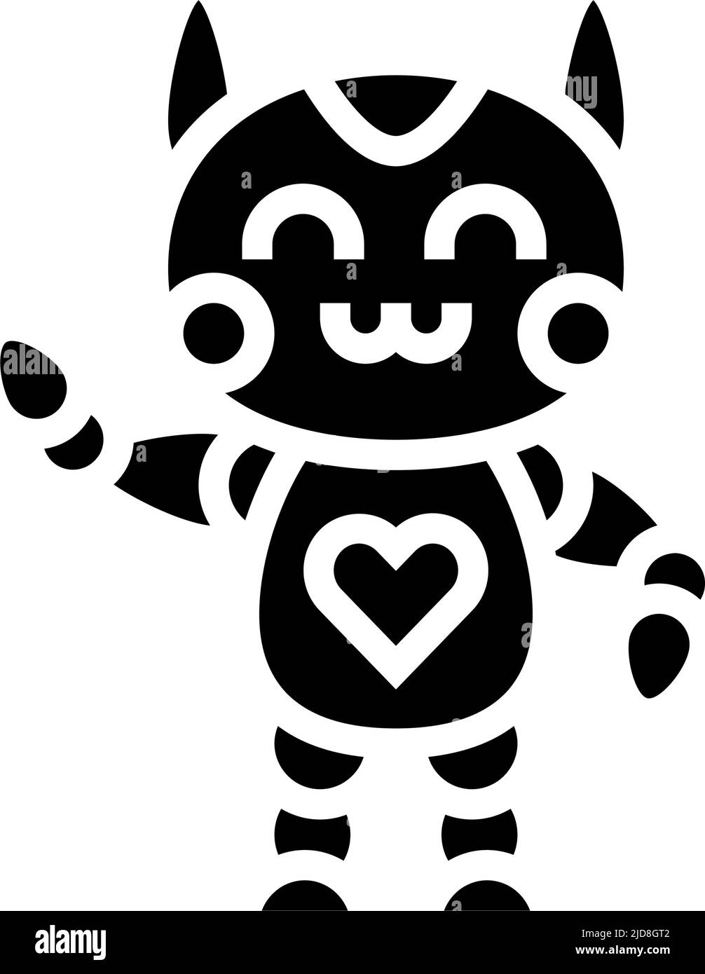 cute robot glyph icon vector illustration Stock Vector Image & Art - Alamy