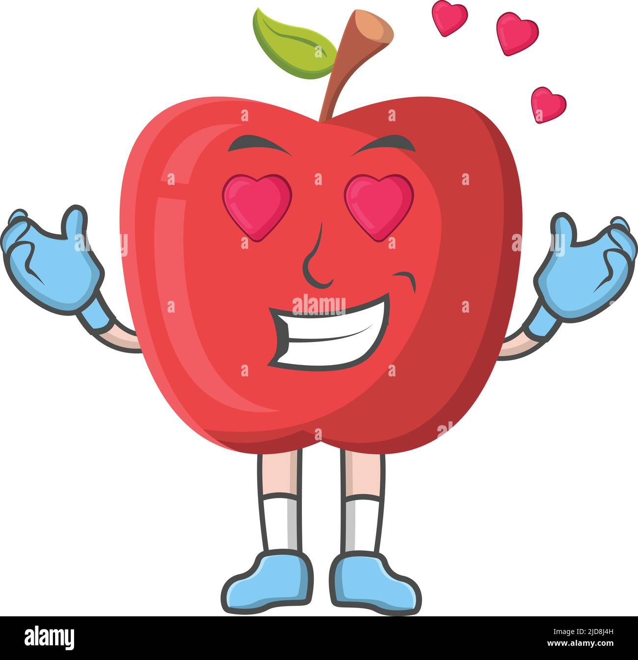 Apple Love Expression design character, design vector illustrator Stock ...