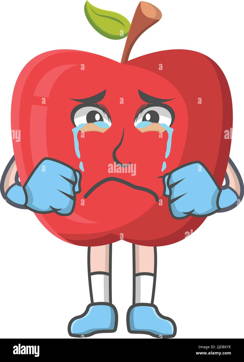 Apple Sad Expression design character, design vector illustrator Stock ...