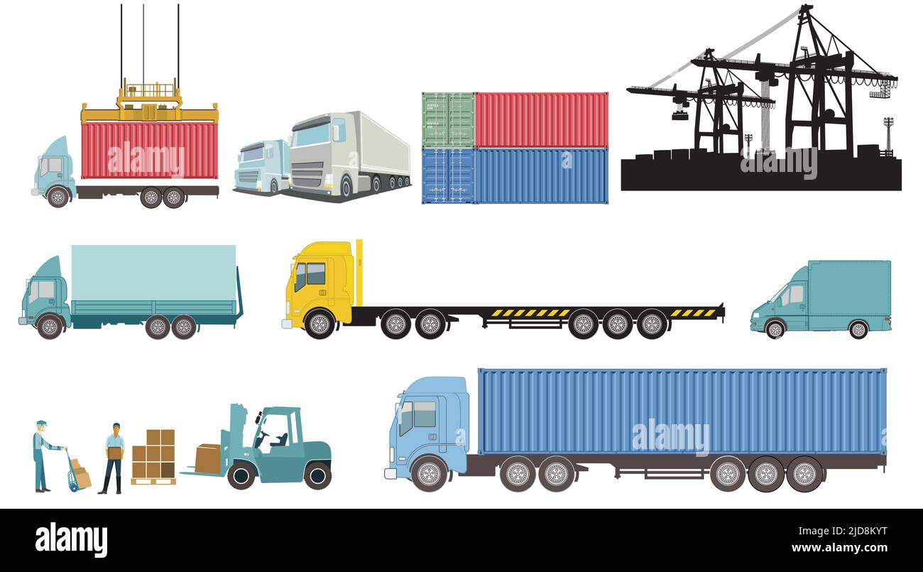 Shipping container crane Stock Vector Images - Alamy