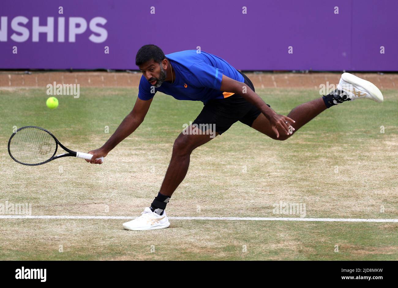 Rohan Bopanna in action in the doubles semi final on day seven of the ...