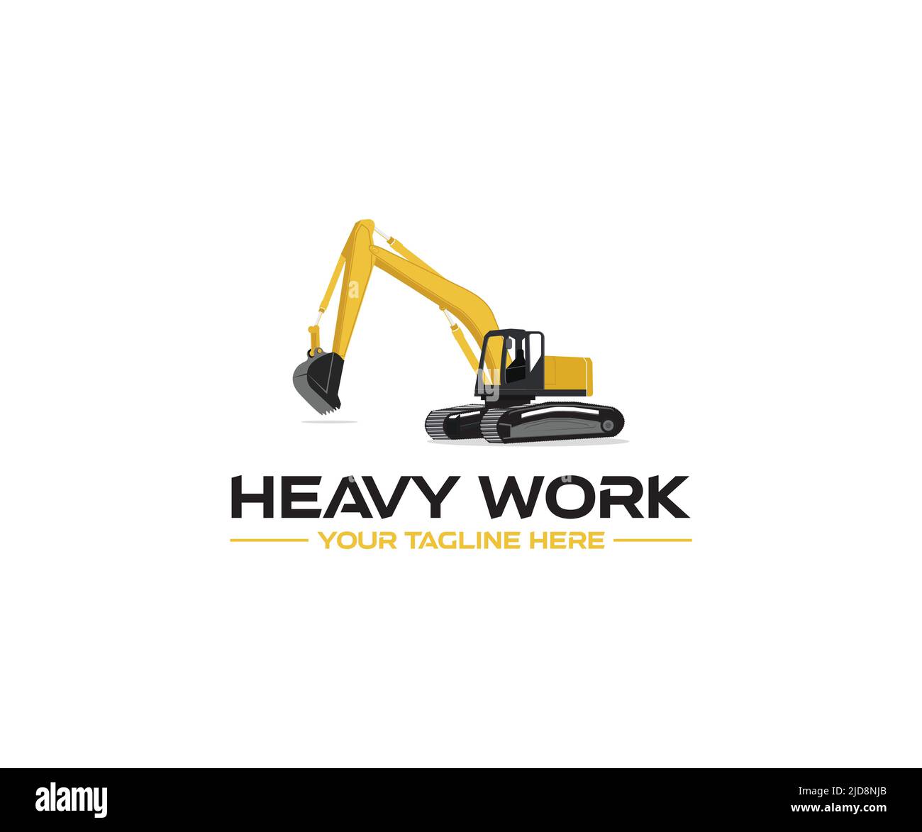 Heavy Work Machinery Logo Design Template, Excavation Vehicle Stock ...