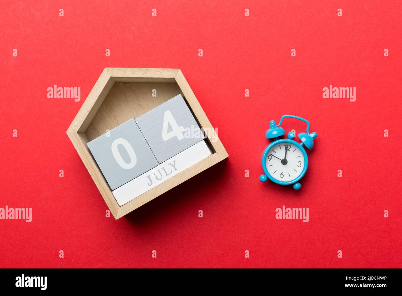 4th of July calendar. Independence day reminder concept. Wooden ...