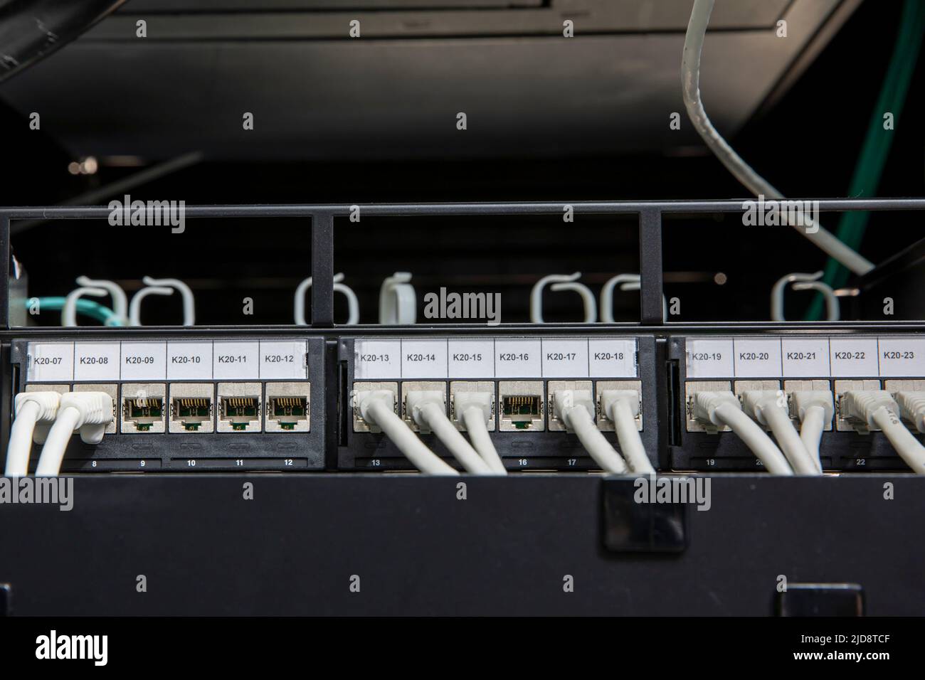 Network panel, switch and cable in data center Stock Photo - Alamy