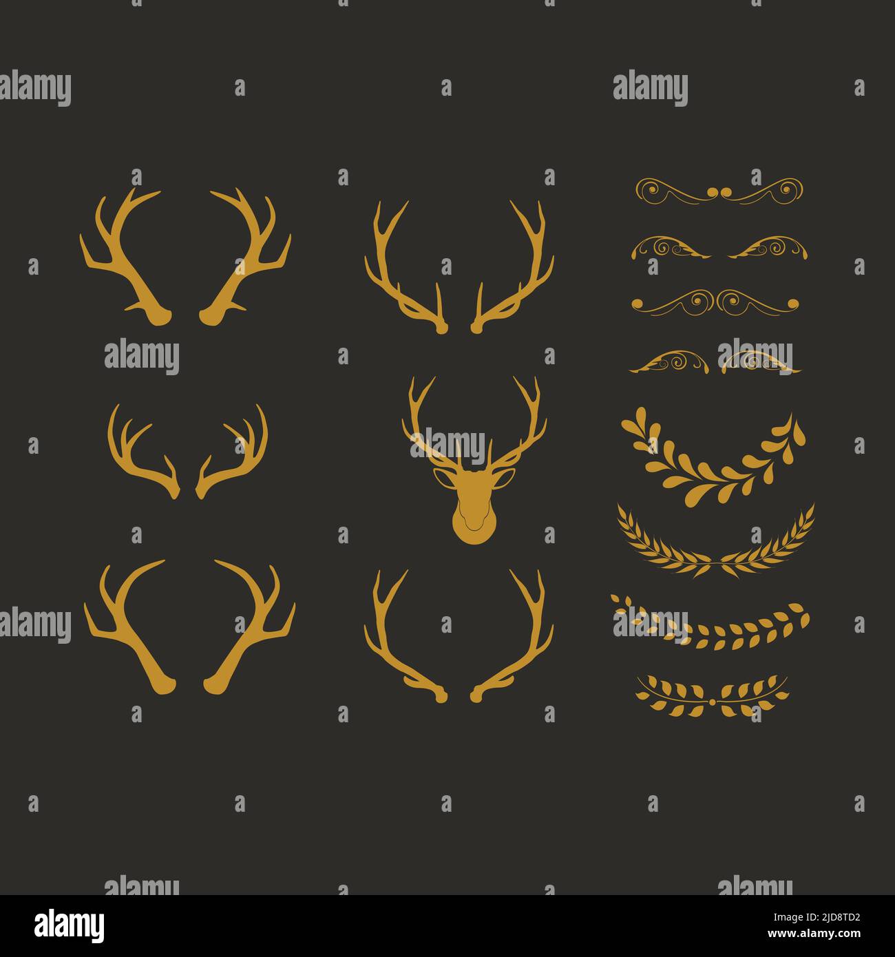 Vintage Elements Vector Set Stock Vector Image & Art - Alamy