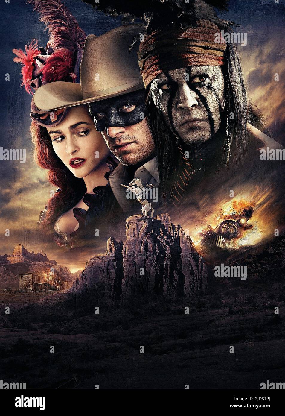 CARTER,HAMMER,DEPP, THE LONE RANGER, 2013 Stock Photo - Alamy