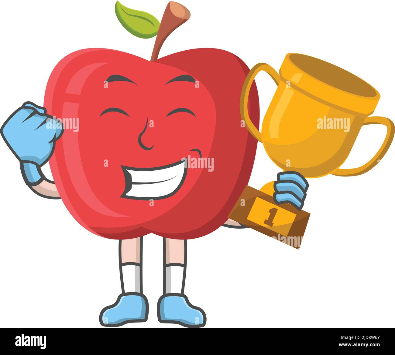 Apple winner with trophy design character, design vector illustrator ...