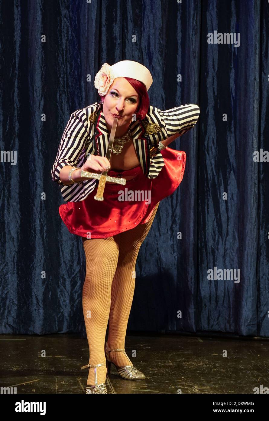 Coney Island, New York June 18, 2022 Gin Minsky performs Sword ...