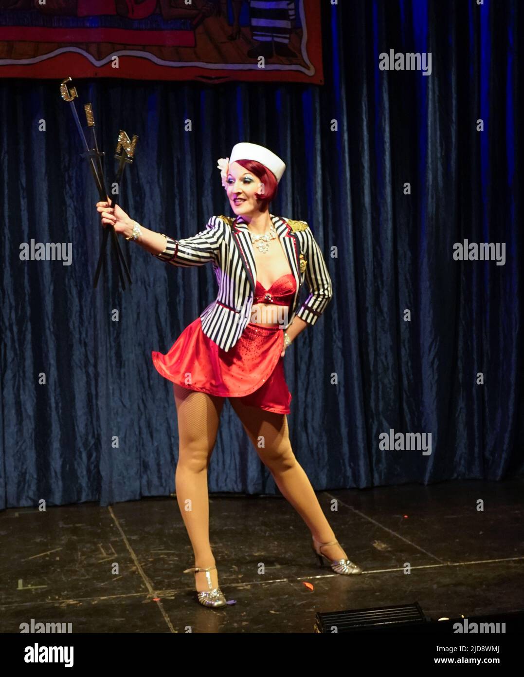 Coney Island, New York June 18, 2022 Gin Minsky performs Sword Swallowing during The Coney ...