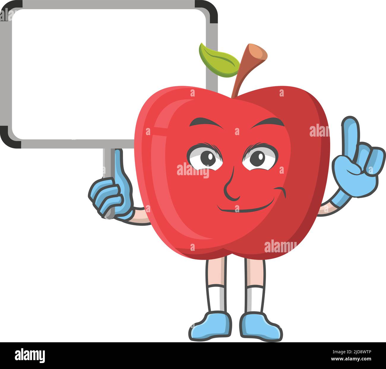 Apple holding sign whiteboard design character, design vector ...