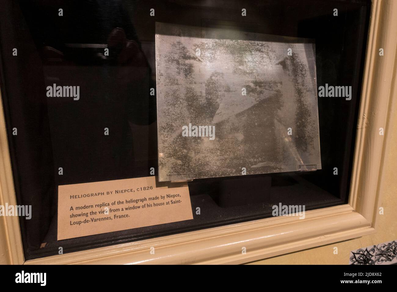 A heliograph by Niepce (c1826), a modern replica of the heliograph made ...