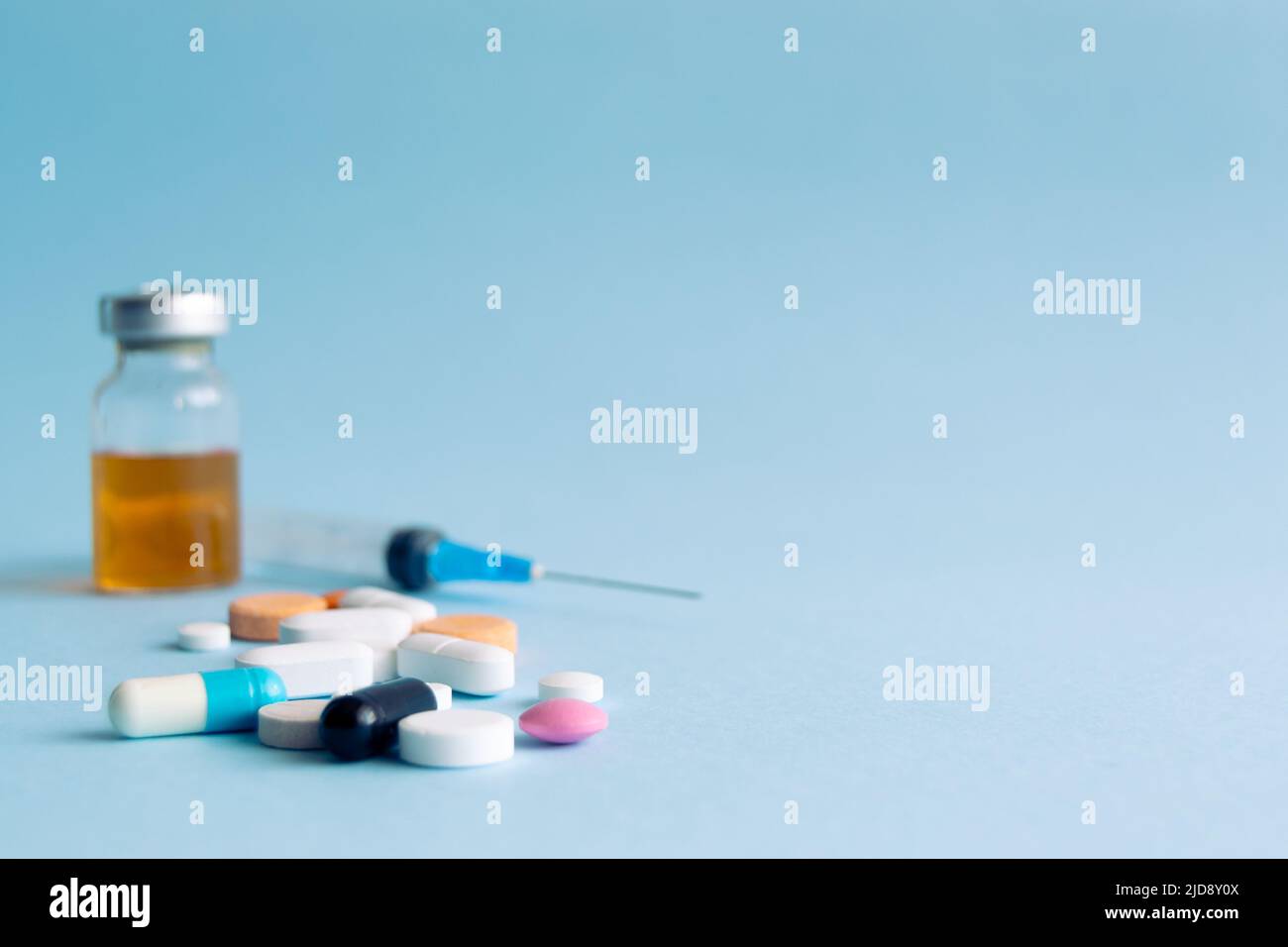 Medical and Pharmaceutical Background with Space for Text. Pills ...