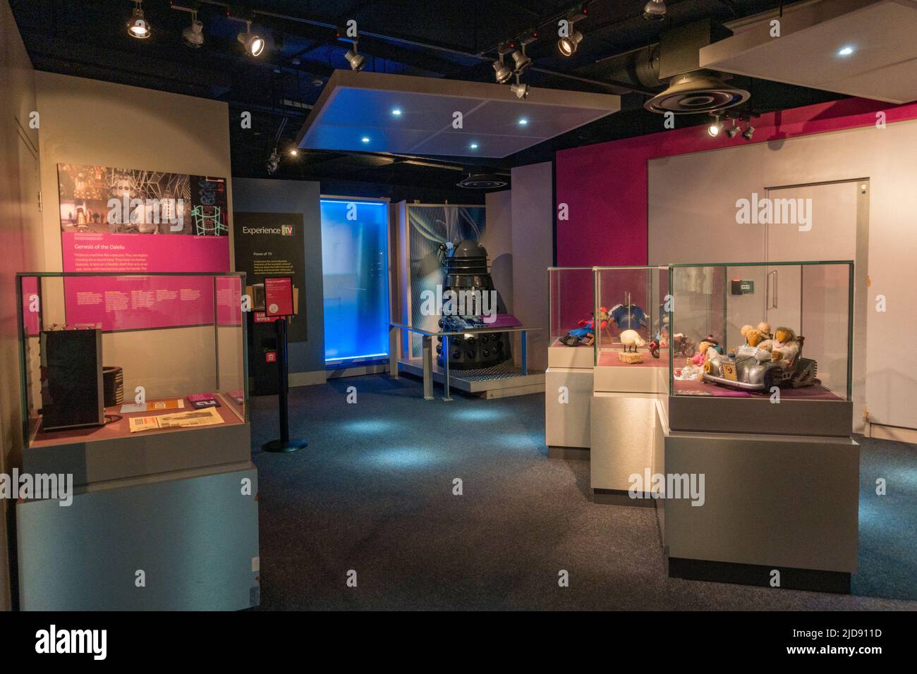 General view of a display area (Experience TV) inside the National ...