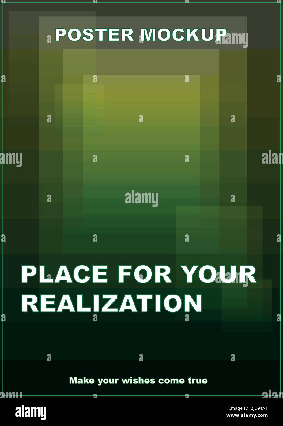 Matrix of shades of light green and and dark green colors poster mockup ...