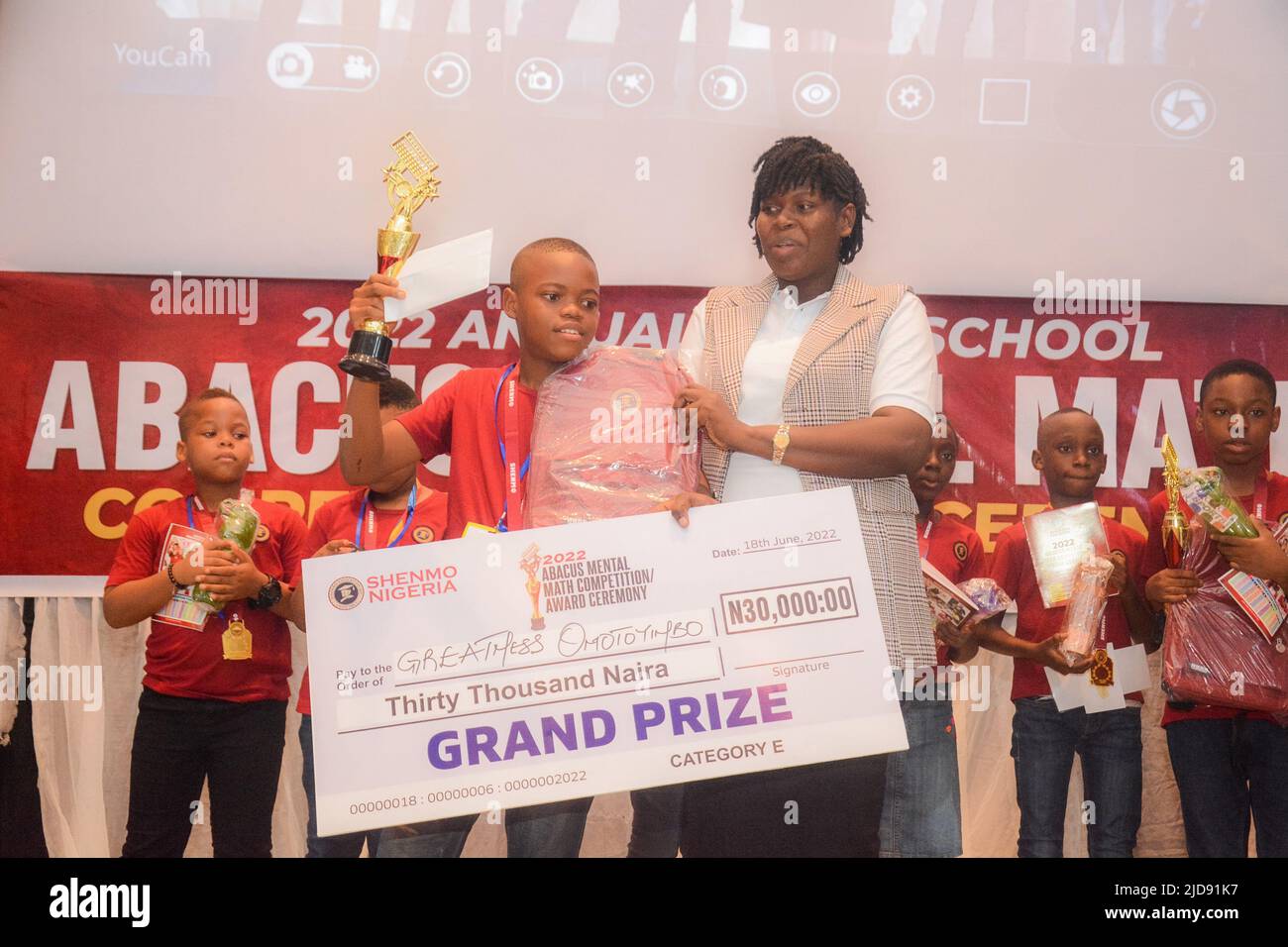 Port Harcourt, Nigeria. 18th June, 2022. An award winning student poses ...