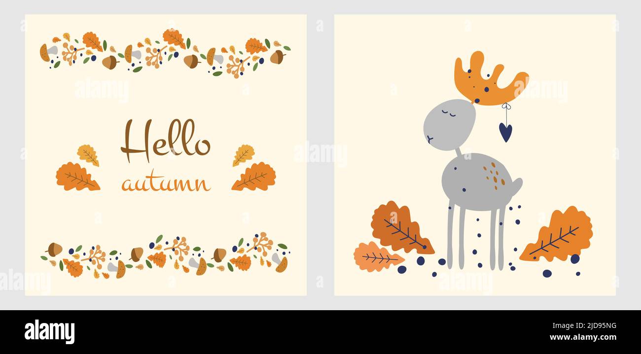 Autumn deer elk vector Stock Vector Image & Art - Alamy