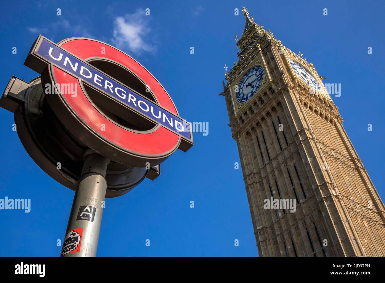 Underground and Big Ben Clock, London, UK Stock Photo - Alamy