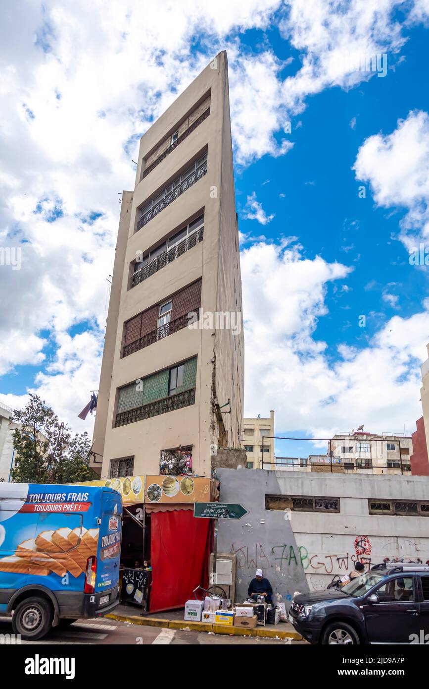 Narrow residential block building in Bourgogne, Casablanca, Morocco ...