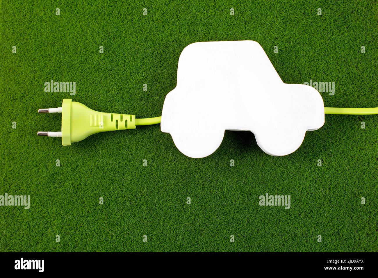Electric car concept in green environment concept. Eco friendly car ...