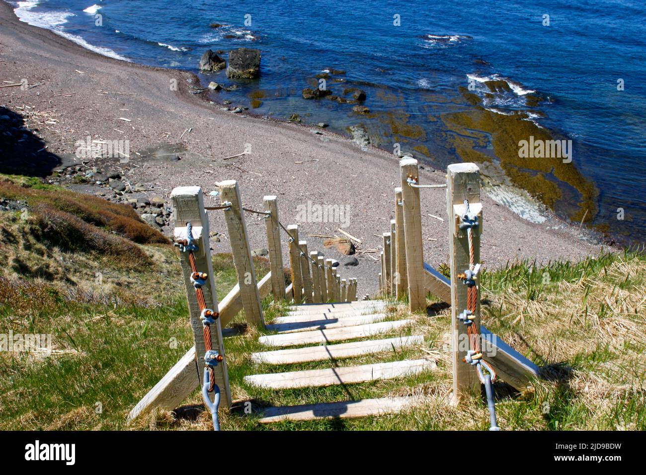 steps leading to ocean newfoundland canada Stock Photo - Alamy