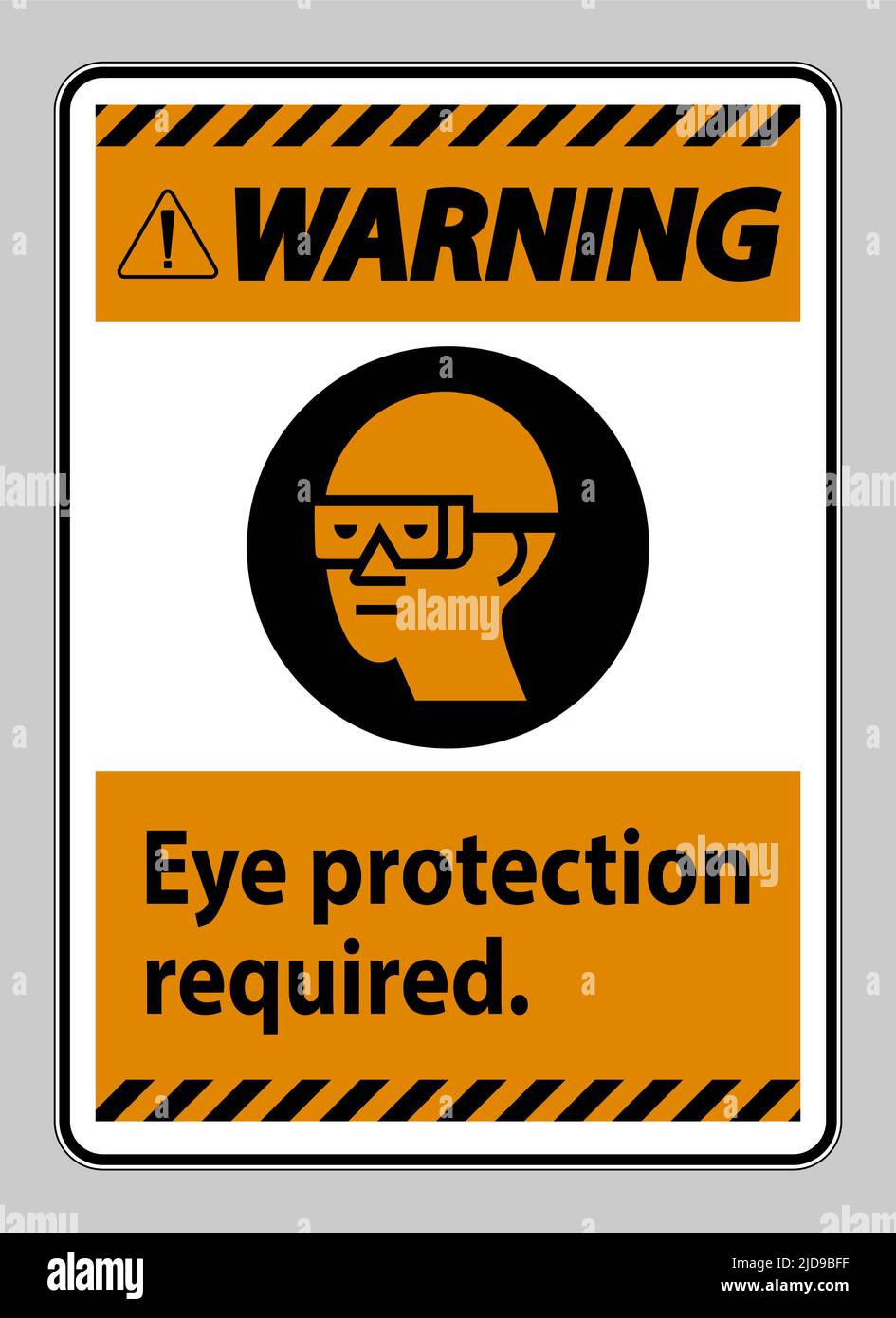 Warning Sign Eye Protection Required on white background Stock Vector ...