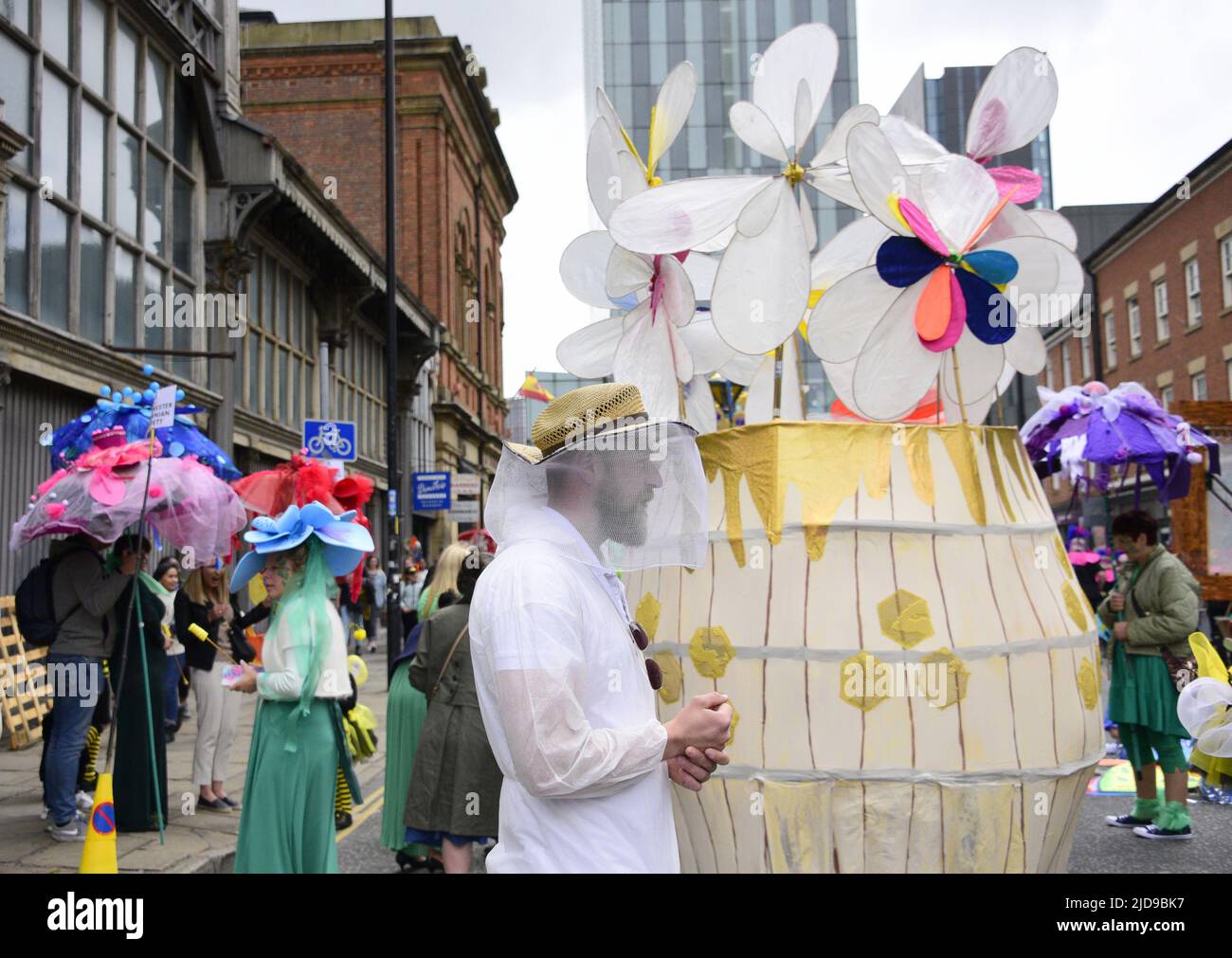 Manchester, UK, 19th June, 2022. Performers and artists get ready for ...