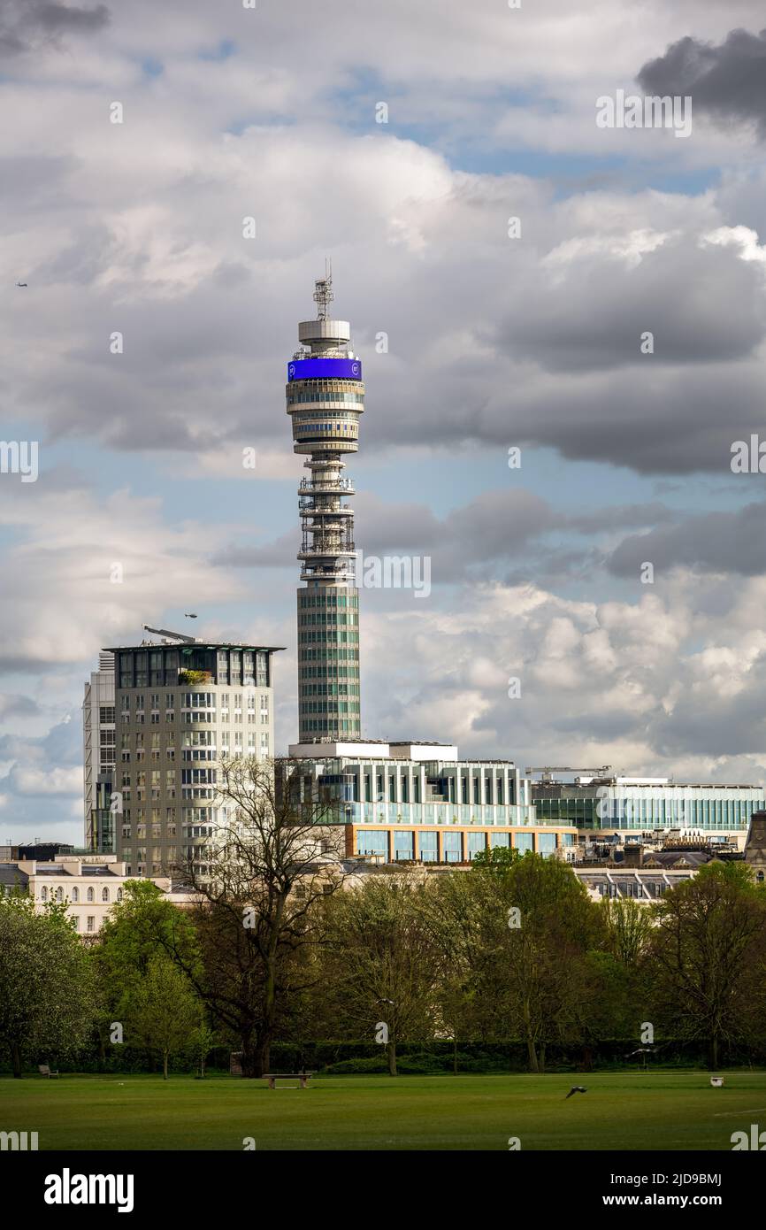BT Tower, grade II listed telecommunications tower in Fitzrovia, London ...