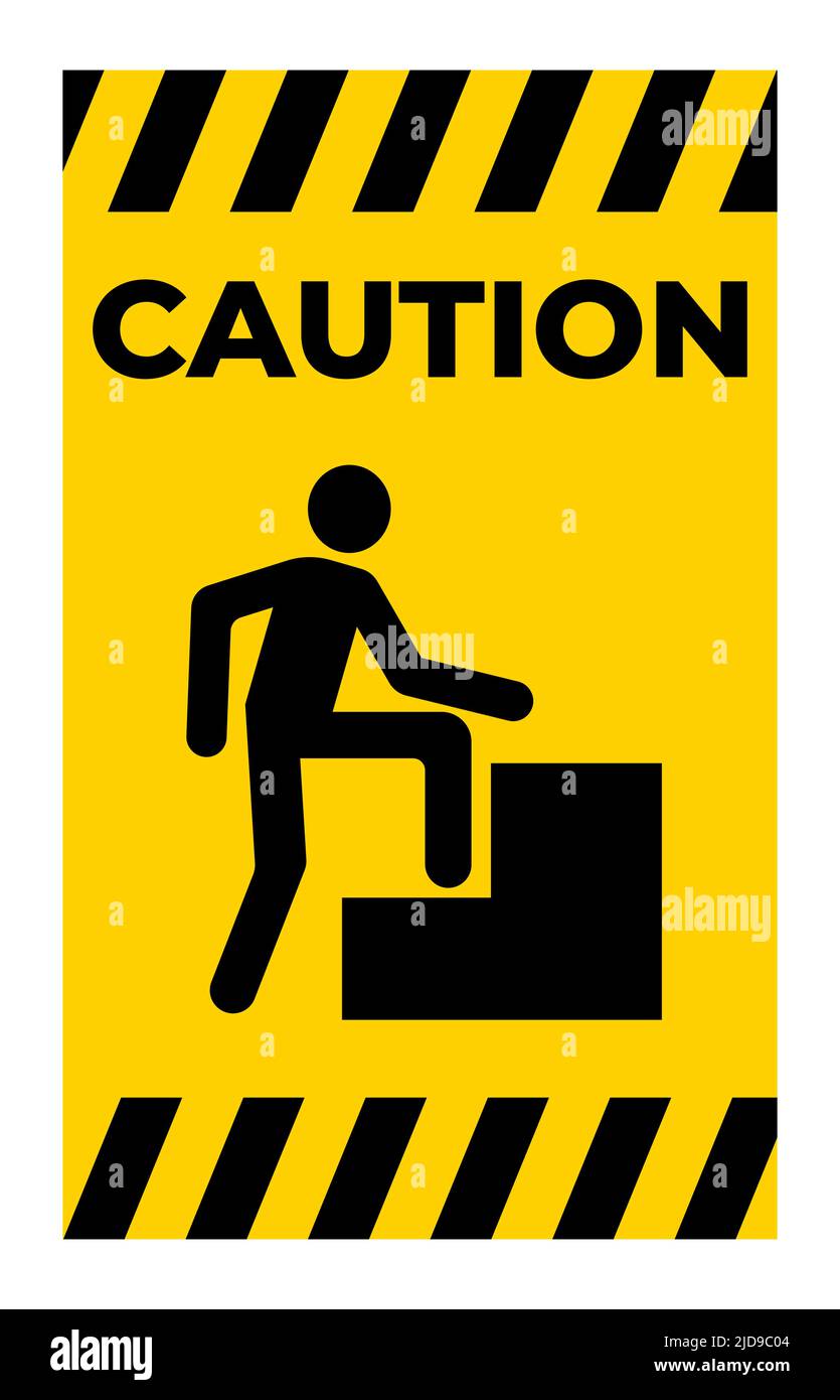 Caution Step Up Sign On White Background Stock Vector Image & Art - Alamy