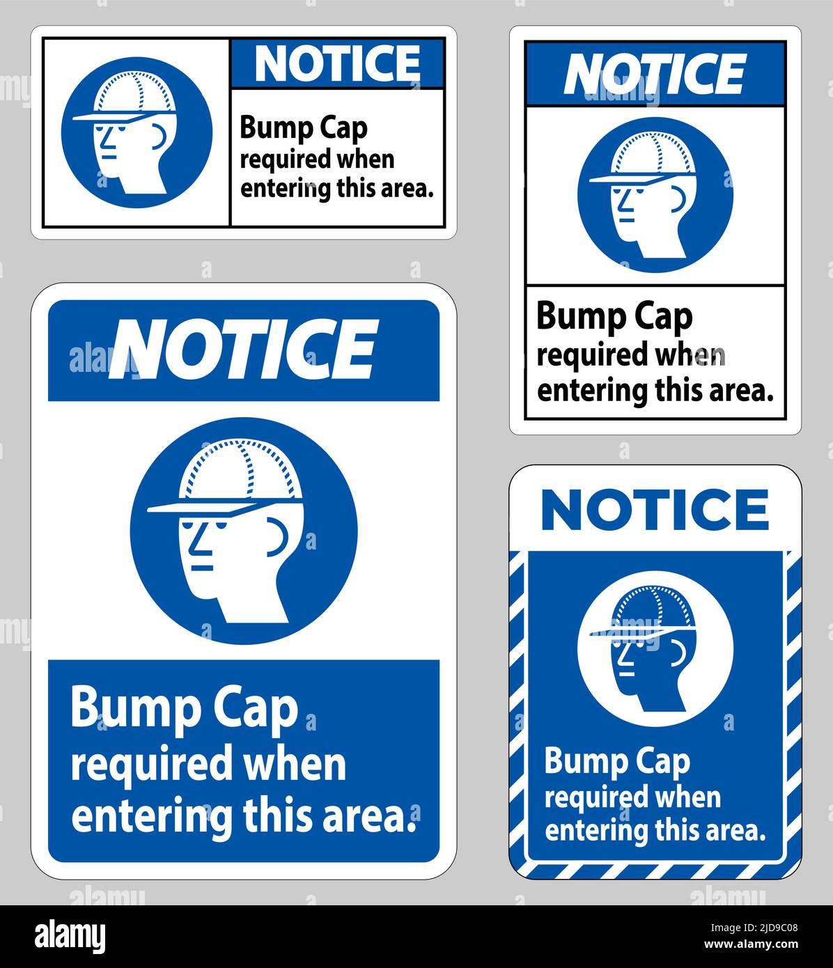 Notice Sign Bump Cap Required When Entering This Area Stock Vector ...