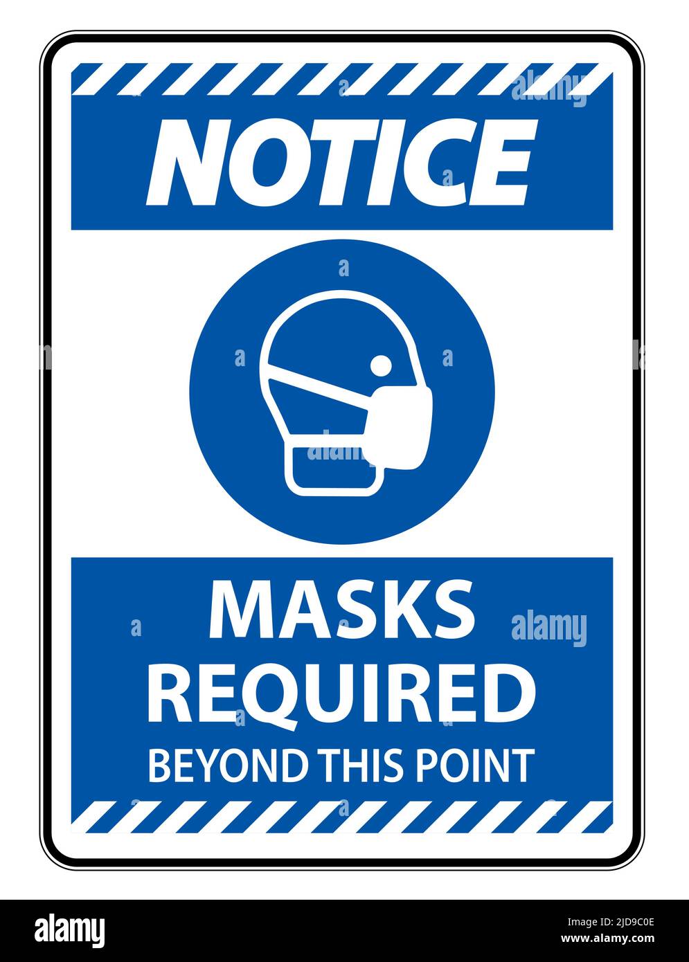 Notice Masks Required Beyond This Point Sign Isolate On White ...