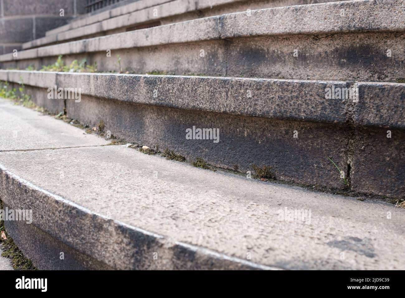 Sturdy concrete steps overgrown with grass outdoors Stock Photo - Alamy